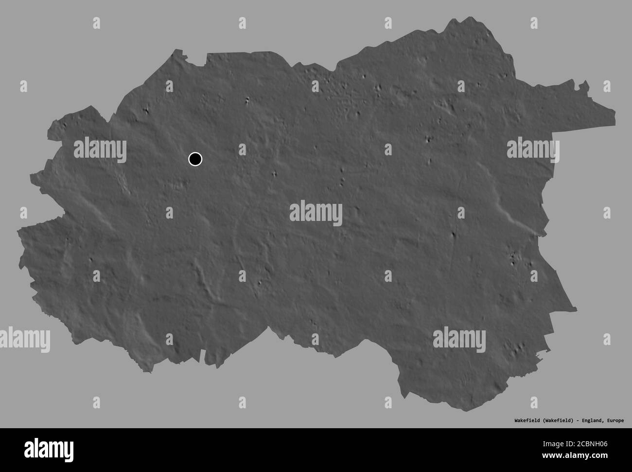 Shape of Wakefield, unitary authority of England, with its capital ...