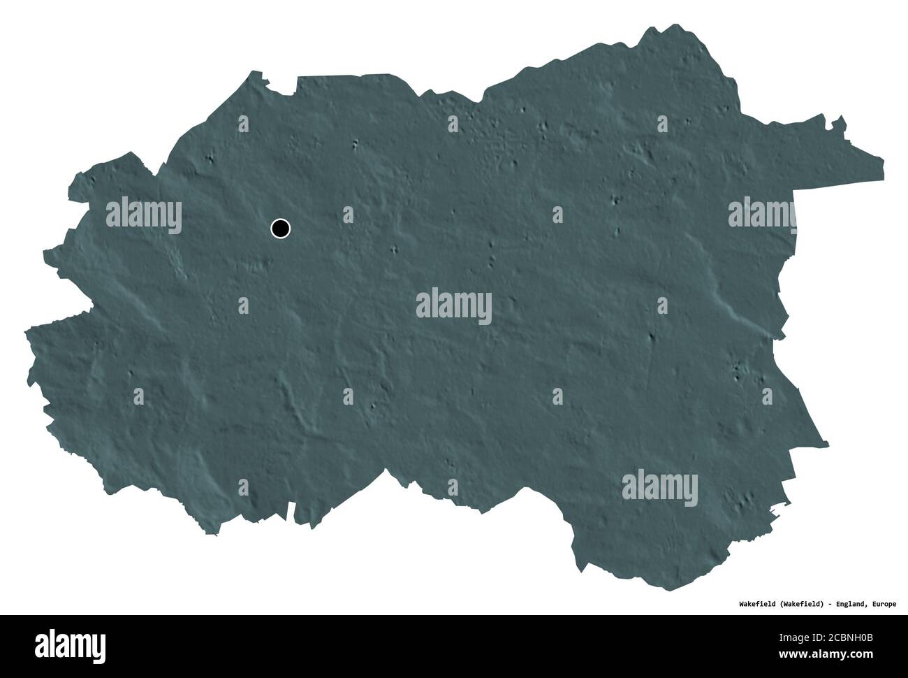 Shape of Wakefield, unitary authority of England, with its capital ...