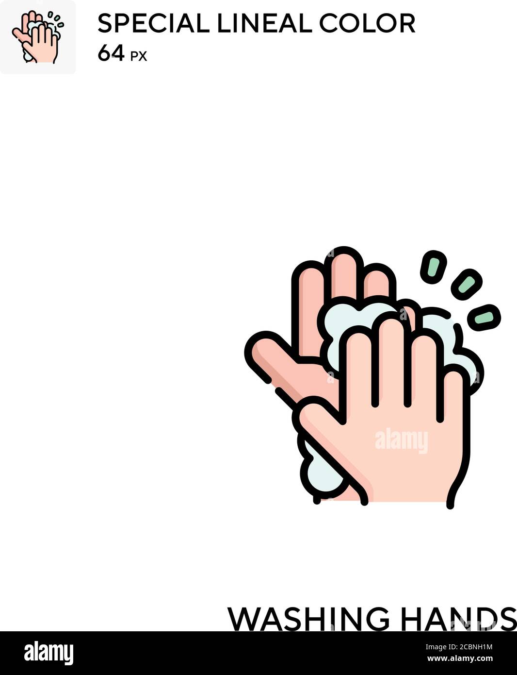 Washing hands Special lineal color vector icon. Washing hands icons for ...