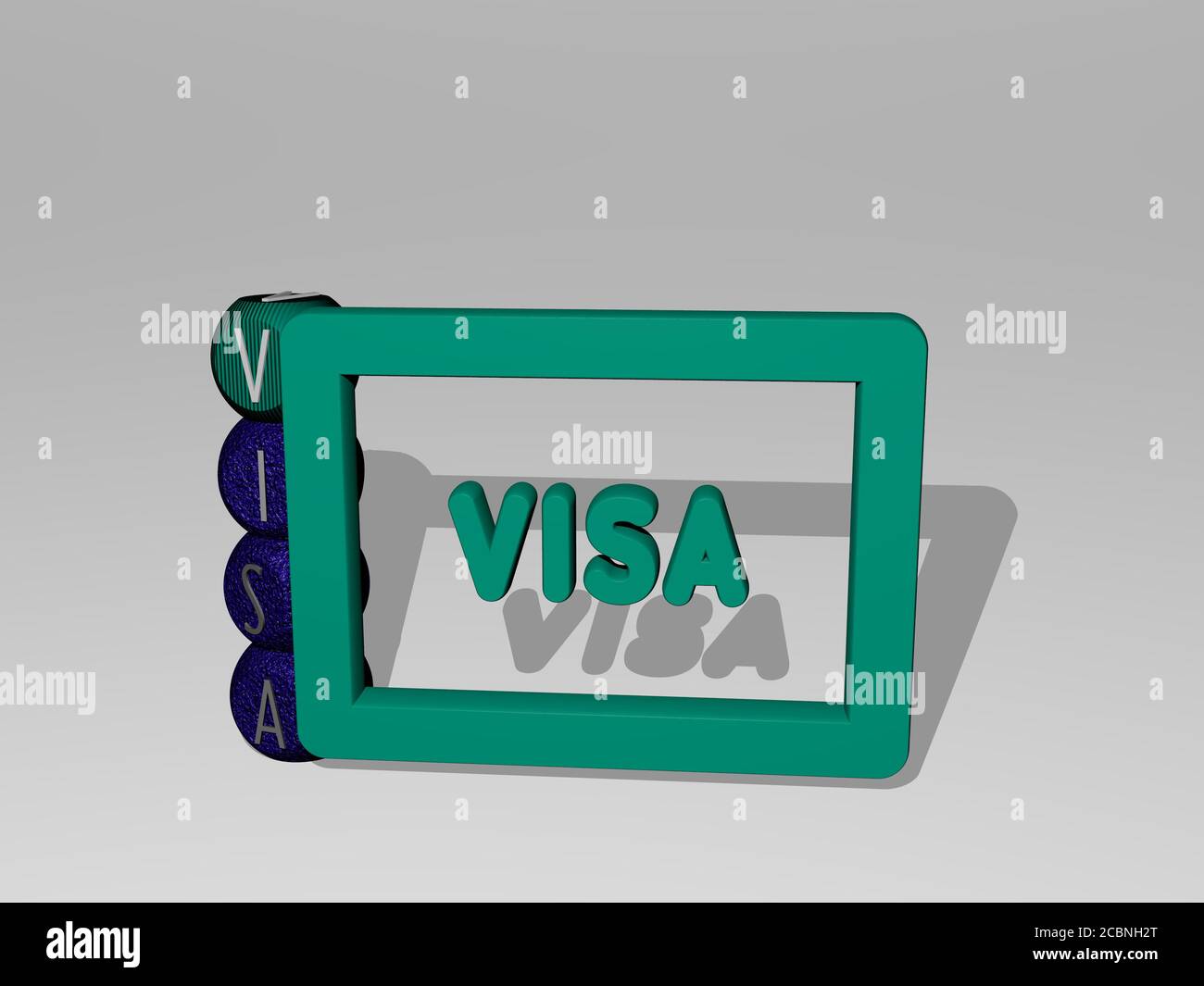 visa 3D icon and dice letter text, 3D illustration for passport and travel Stock Photo - Alamy
