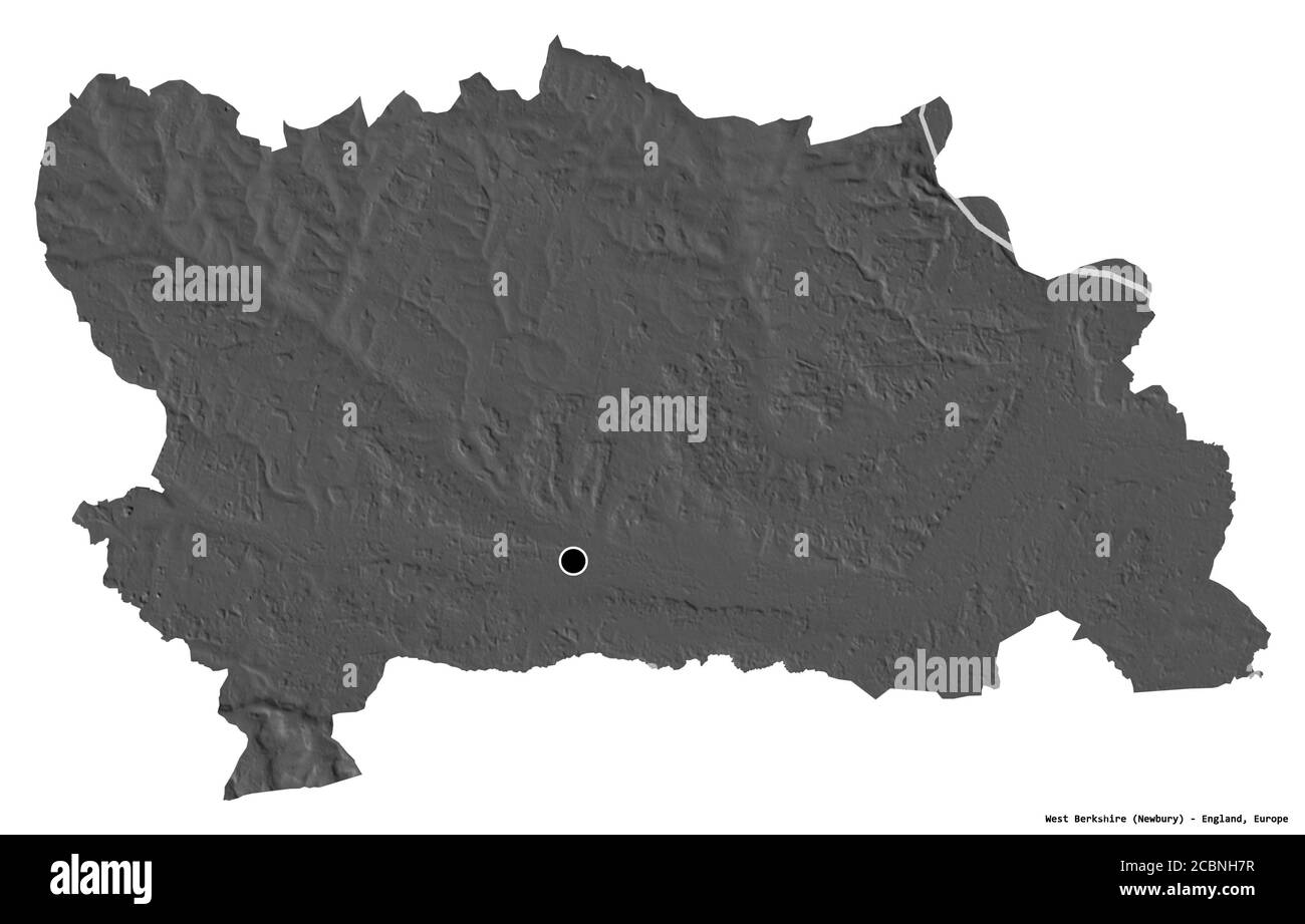 Shape of West Berkshire, county of England, with its capital isolated ...