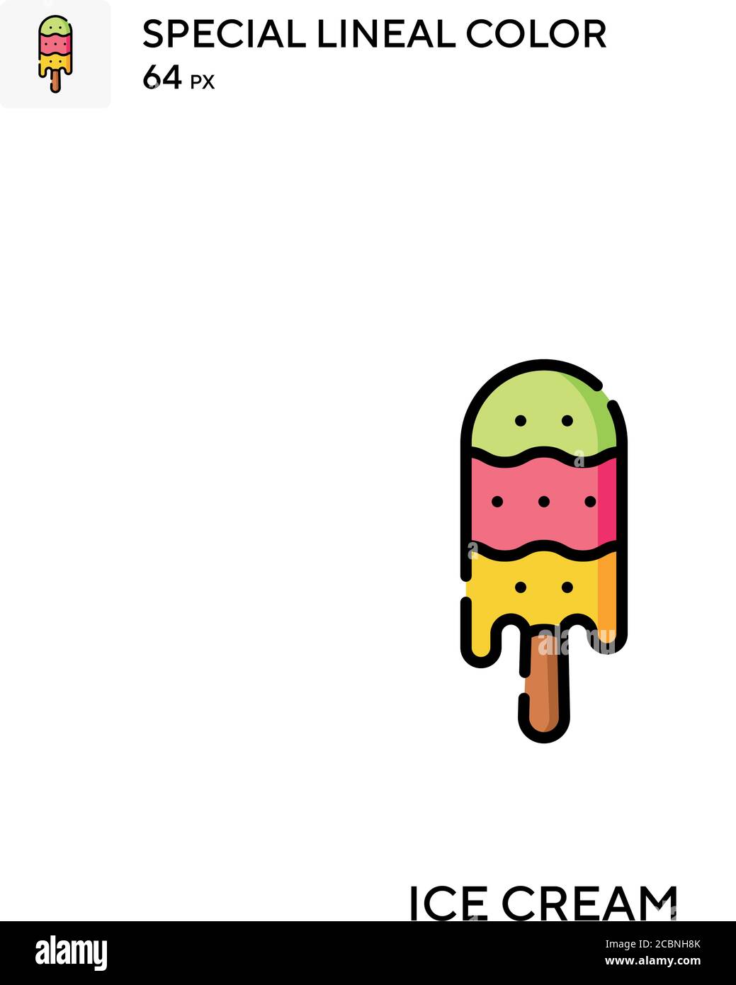 Ice cream Special lineal color vector icon. Ice cream icons for your ...