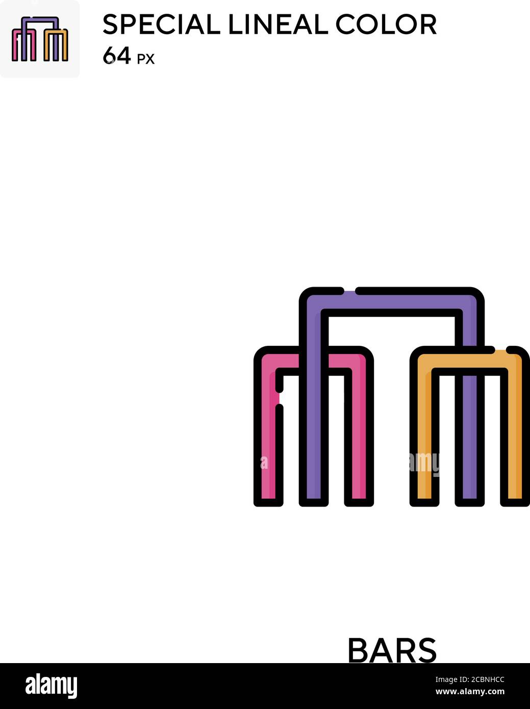 Bars Special lineal color vector icon. Bars icons for your business ...
