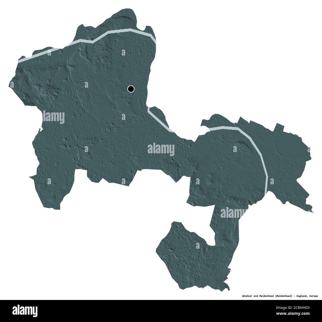 Shape of Windsor and Maidenhead, metropolitan district of England, with ...