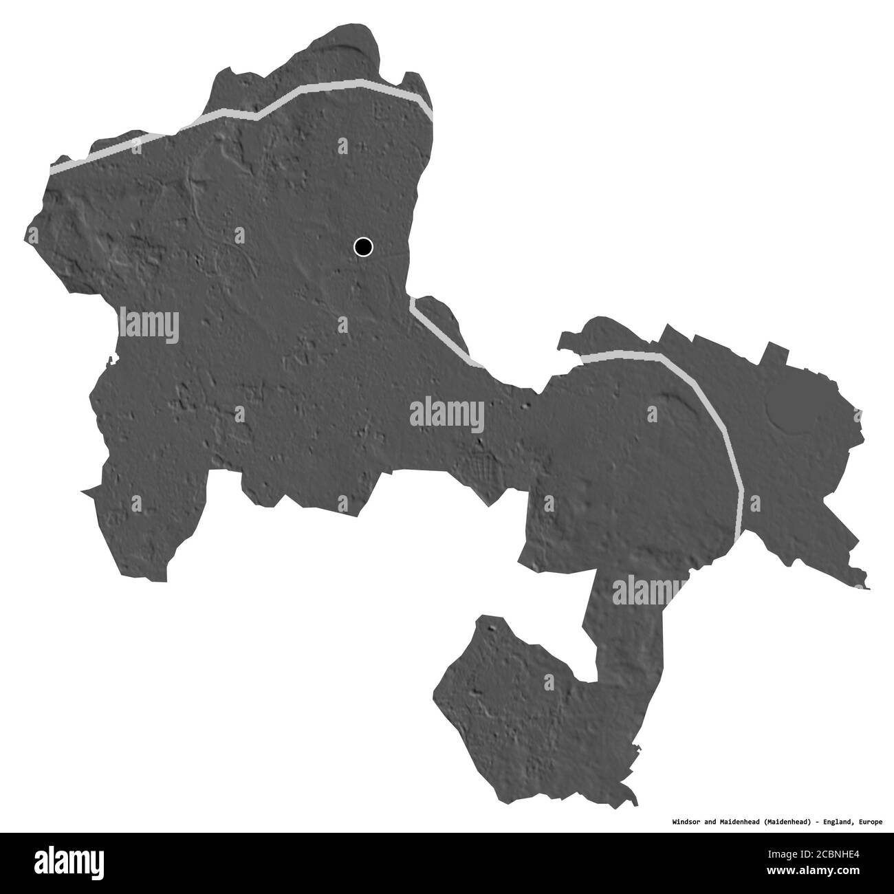 Shape of Windsor and Maidenhead, metropolitan district of England, with ...