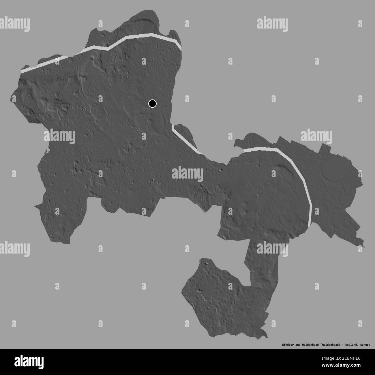 Shape of Windsor and Maidenhead, metropolitan district of England, with ...
