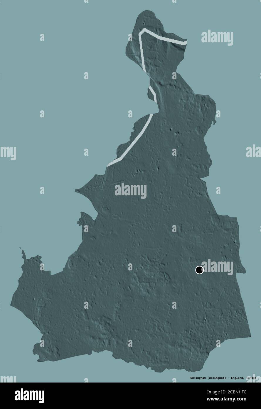 Shape of Wokingham, unitary authority of England, with its capital ...
