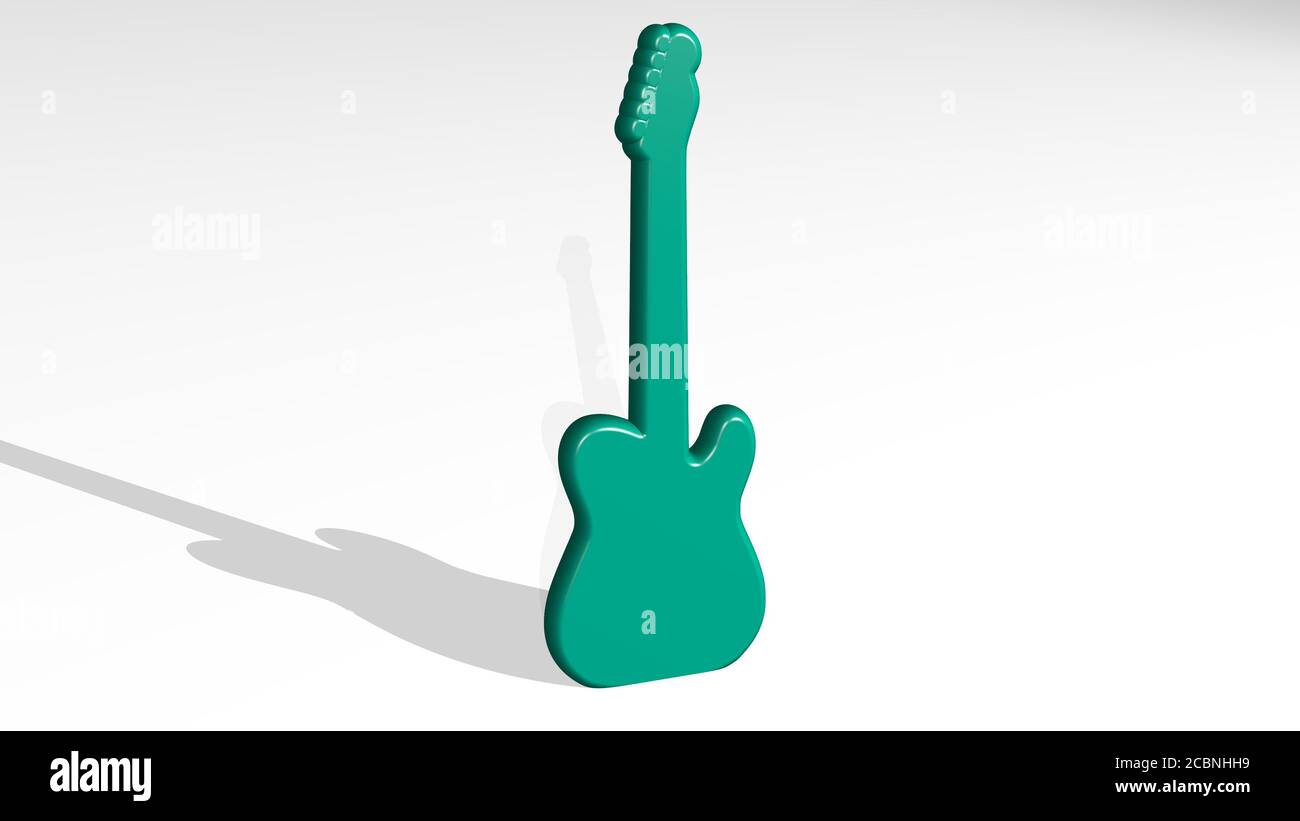 ELECTRIC GUITAR 3D icon casting shadow, 3D illustration for background ...
