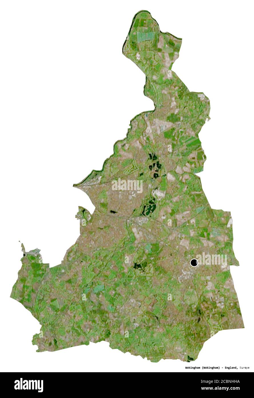 Shape of Wokingham, unitary authority of England, with its capital ...