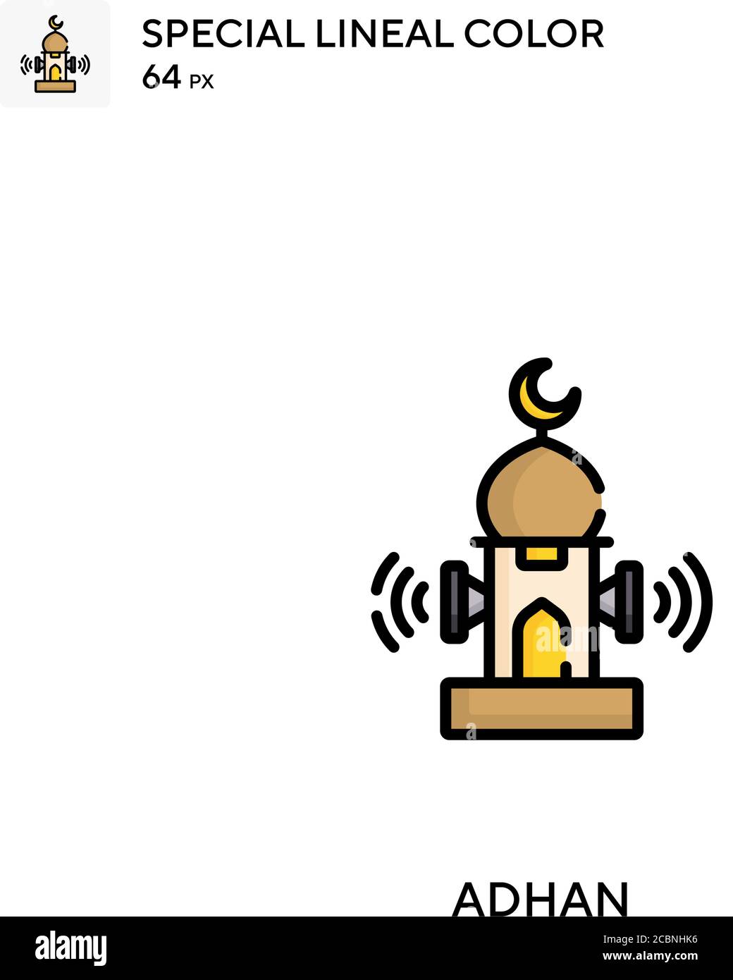 Adhan Special lineal color vector icon. Adhan icons for your business ...