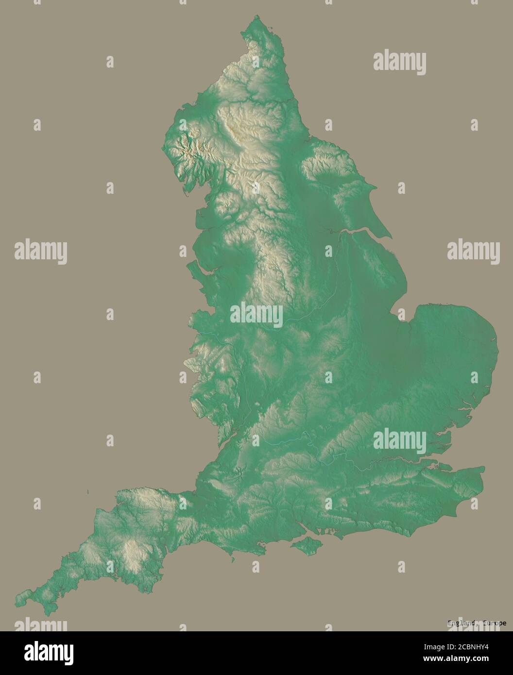 Shape of England with its capital isolated on a solid color background ...