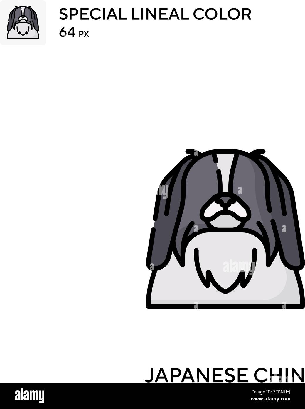 Japanese chin Special lineal color vector icon. Japanese chin icons for ...