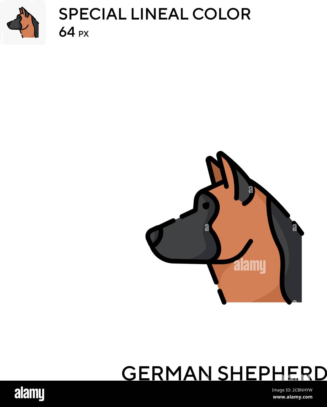 German shepherd Special lineal color vector icon. German shepherd icons ...