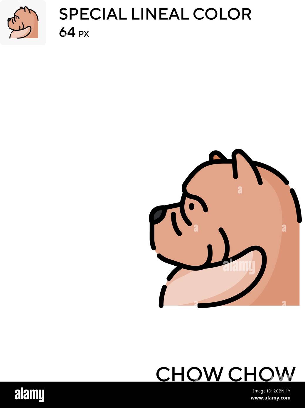 Chow chow Special lineal color vector icon. Chow chow icons for your ...