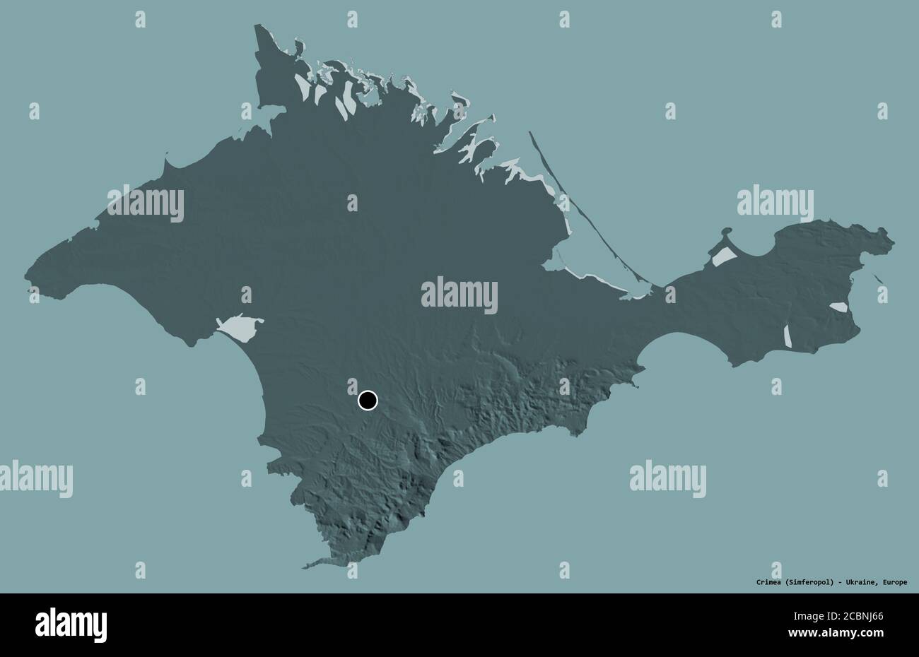 Shape of Crimea, autonomous republic of Ukraine, with its capital ...