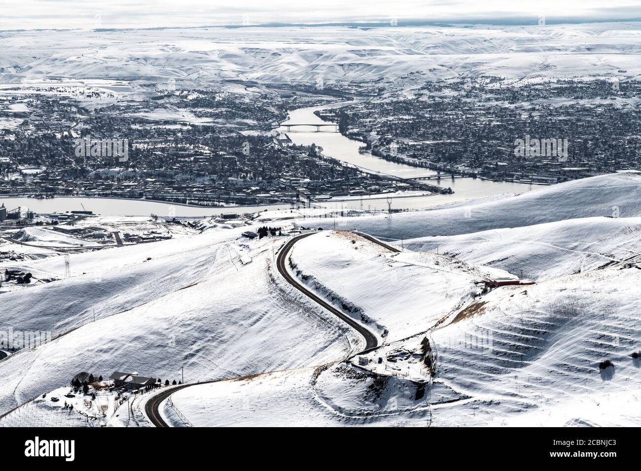Lewiston and Clarkston Valley in Winter, USA Stock Photo - Alamy