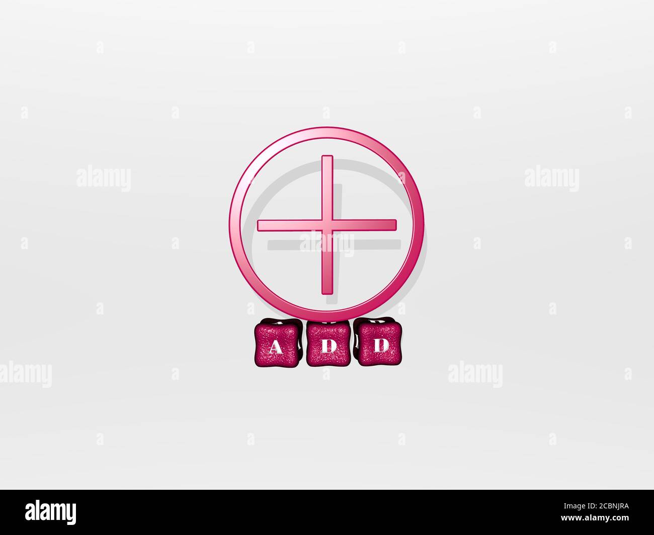 ADD 3D icon on cubic text, 3D illustration for background and business ...