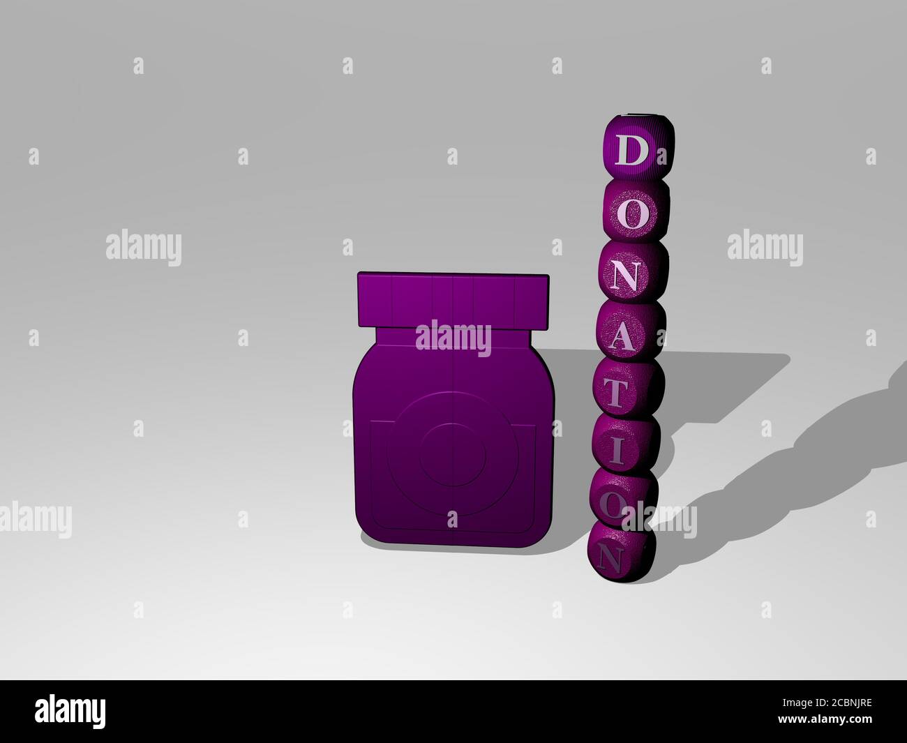 DONATION text beside the 3D icon, 3D illustration for charity and ...