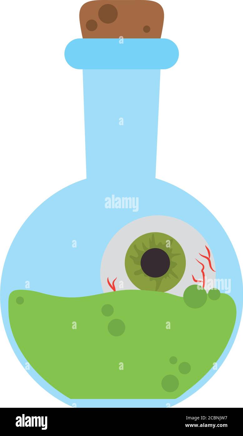 happy halloween, potion bottle with creepy eye trick or treat party ...