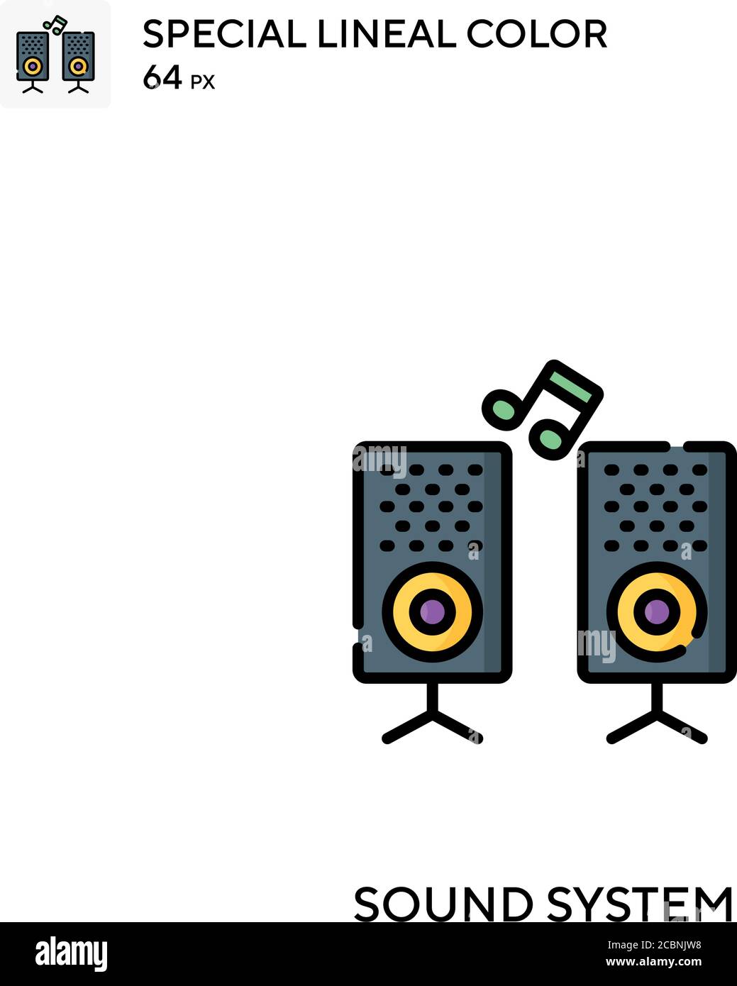 Sound system Special lineal color vector icon. Sound system icons for ...