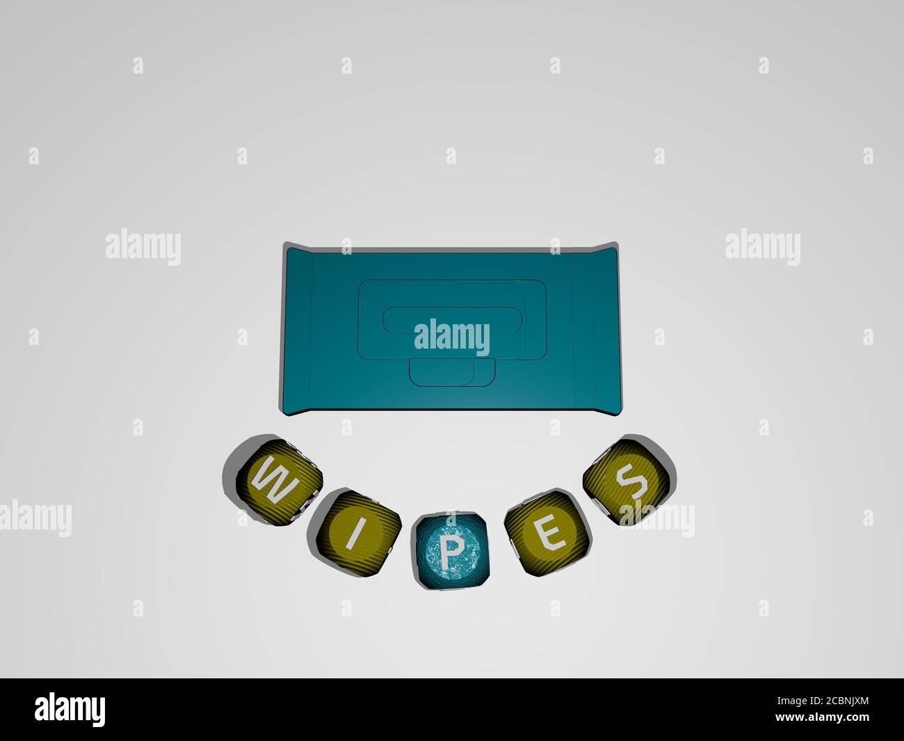 wipes text around the 3D icon, 3D illustration for wet and cleaning ...