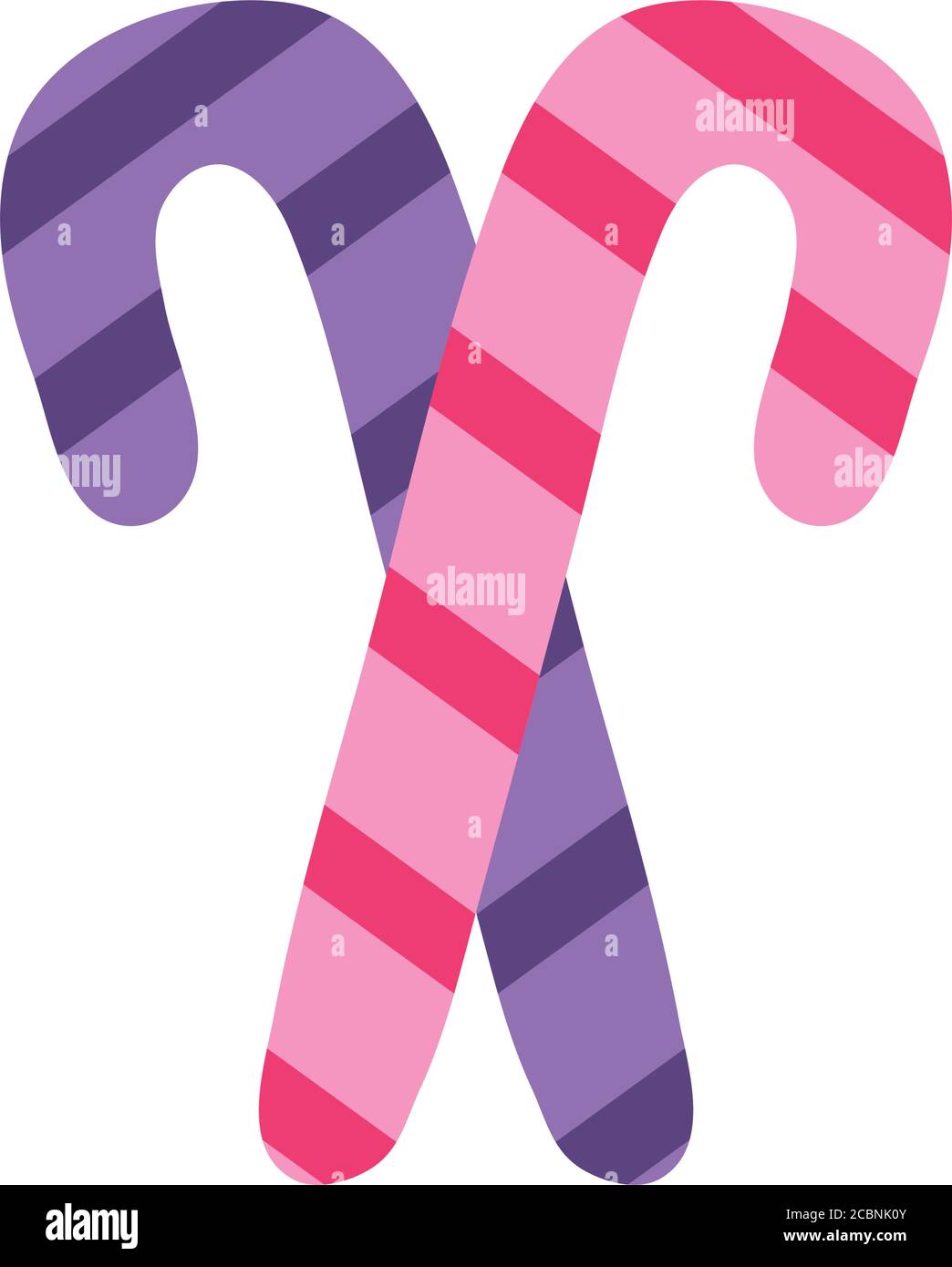 stripes candy canes confectionery sweet flat icon vector illustration ...