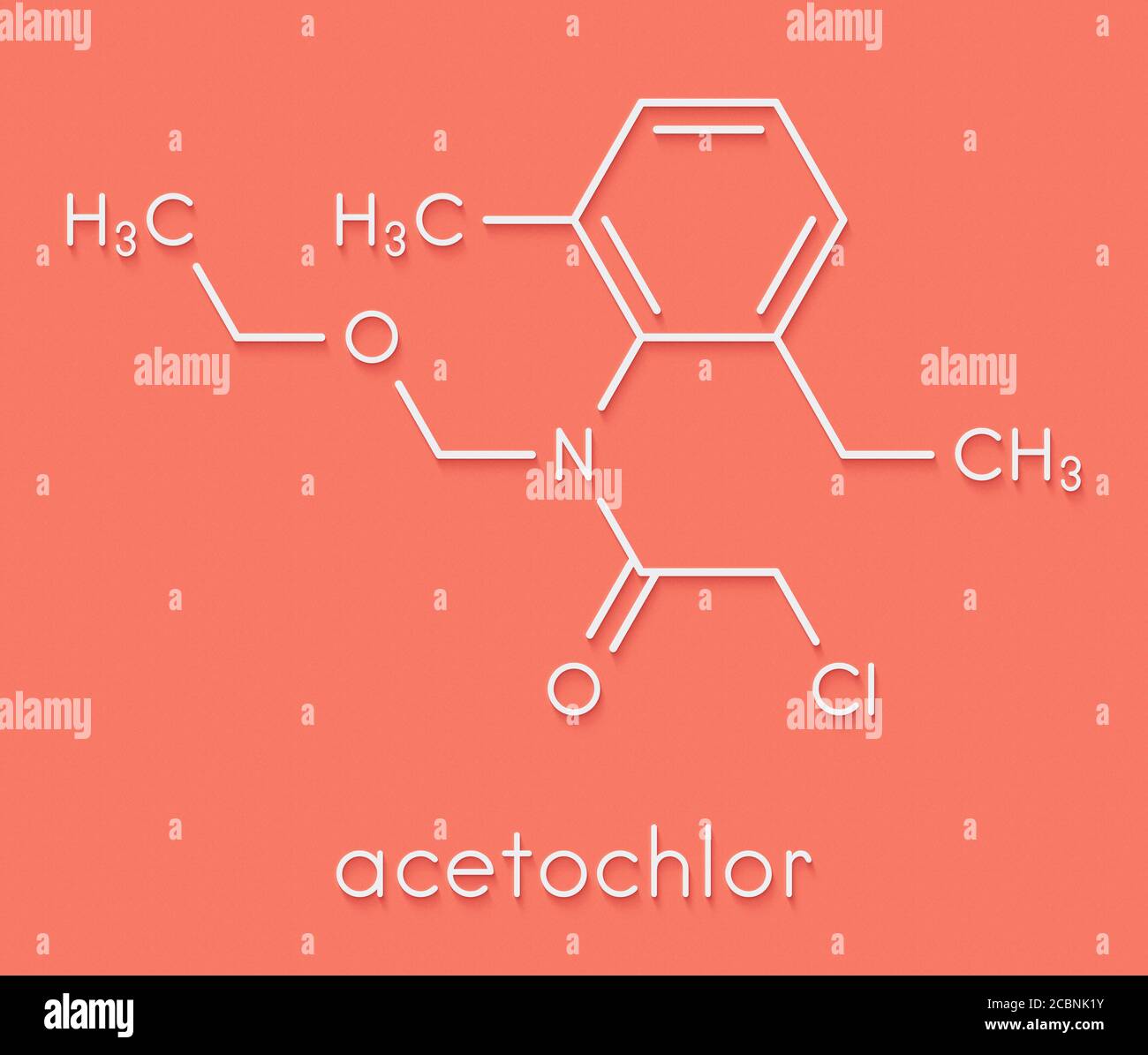 Acetochlor herbicide molecule. Skeletal formula Stock Photo - Alamy