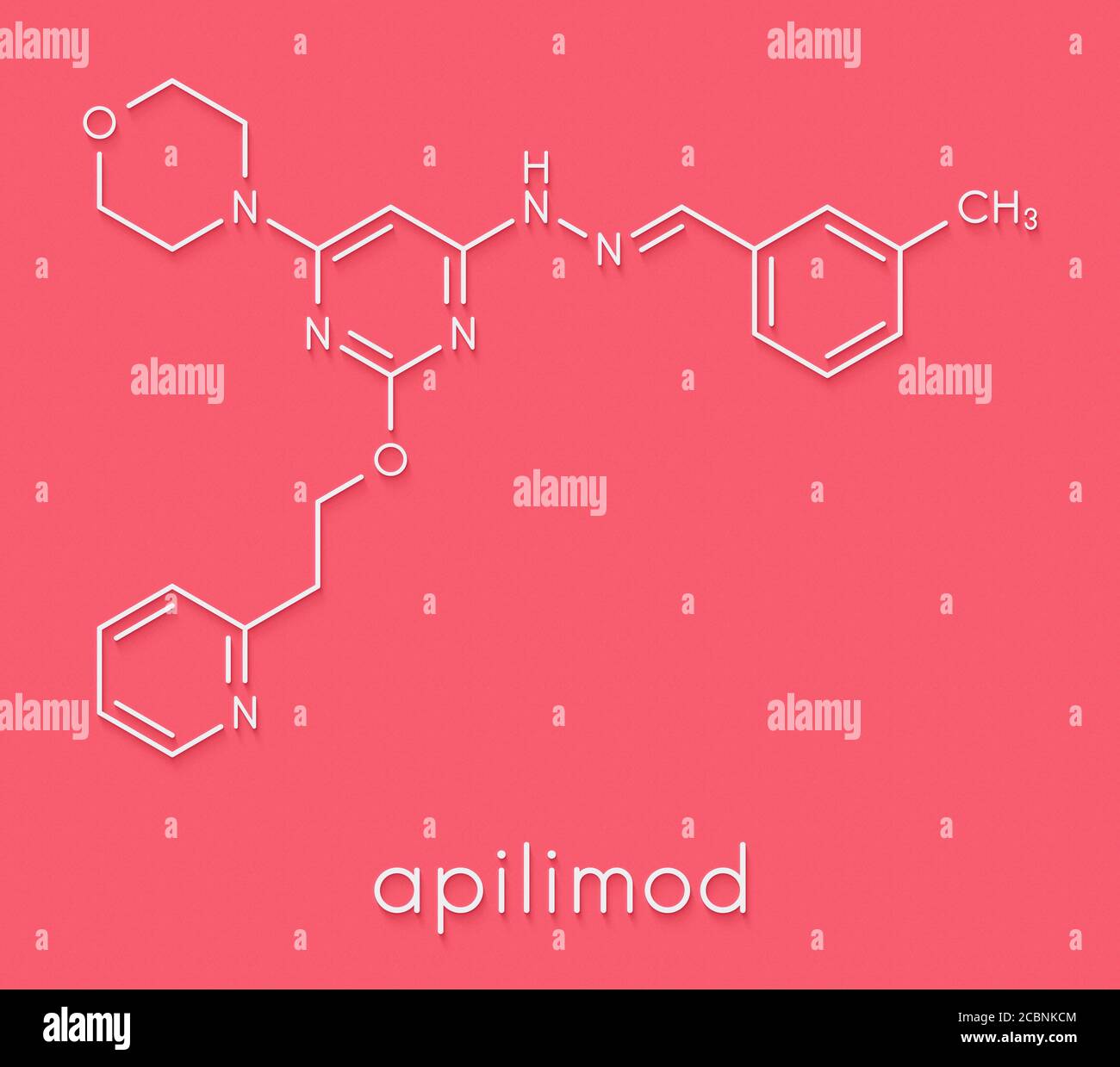 Apilimod drug molecule (PIKfyve inhibitor). Skeletal formula Stock ...
