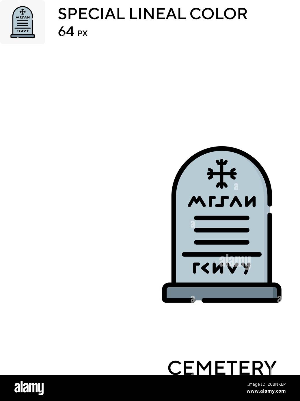 Cemetery Special lineal color vector icon. Cemetery icons for your ...