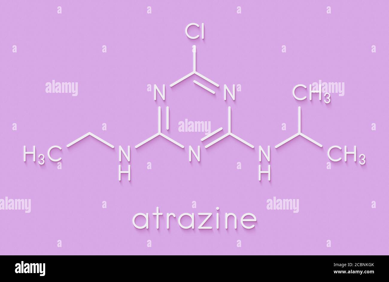 Atrazine broadleaf herbicide molecule. Skeletal formula Stock Photo - Alamy