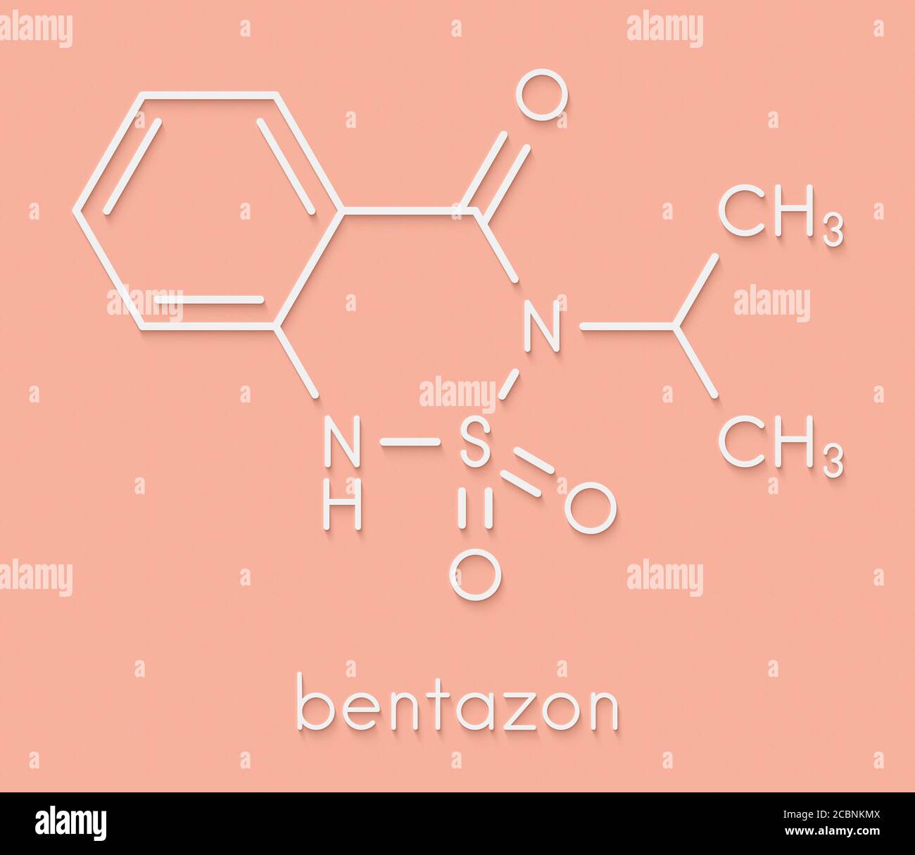 Bentazon herbicide molecule. Skeletal formula Stock Photo - Alamy