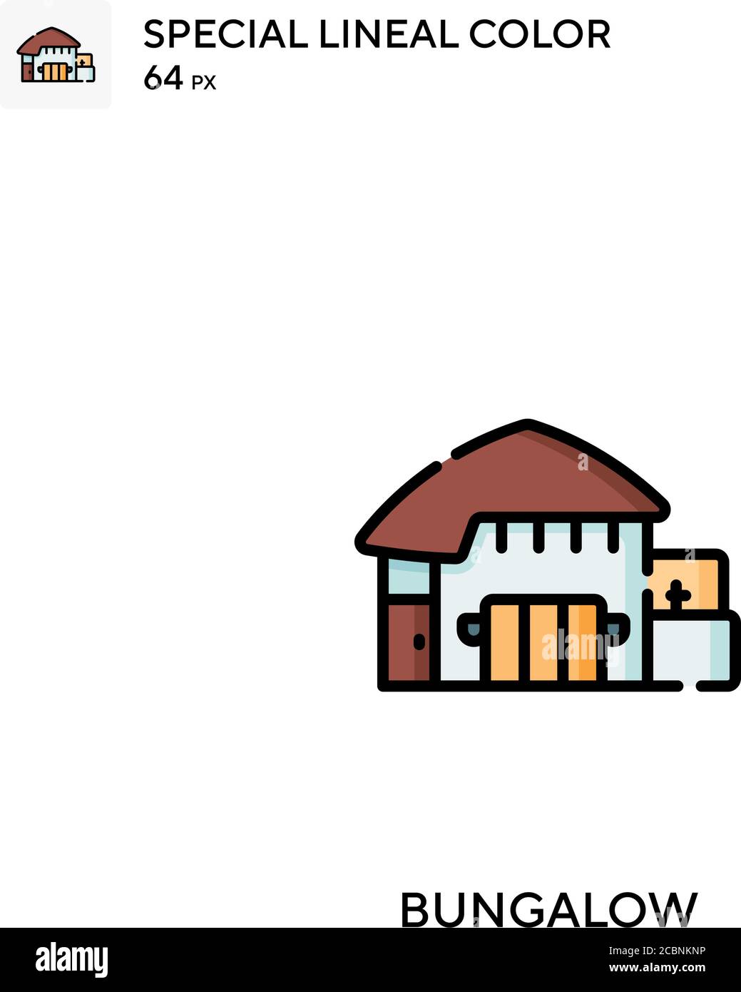 Bungalow Special lineal color vector icon. Bungalow icons for your business project Stock Vector ...