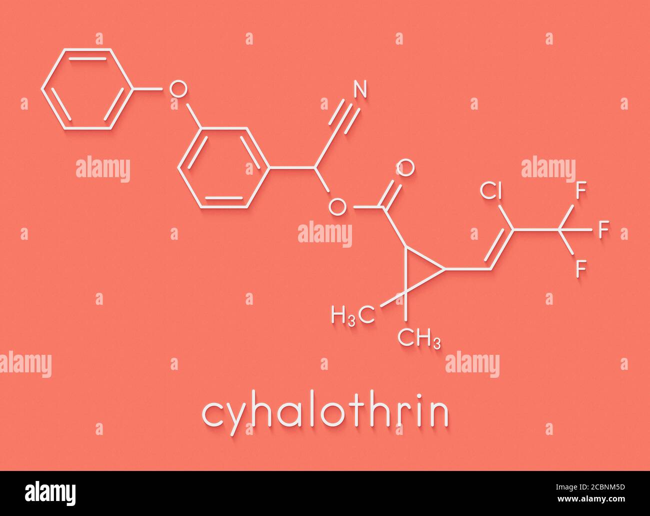 Cyhalothrin insecticide molecule. Skeletal formula Stock Photo - Alamy