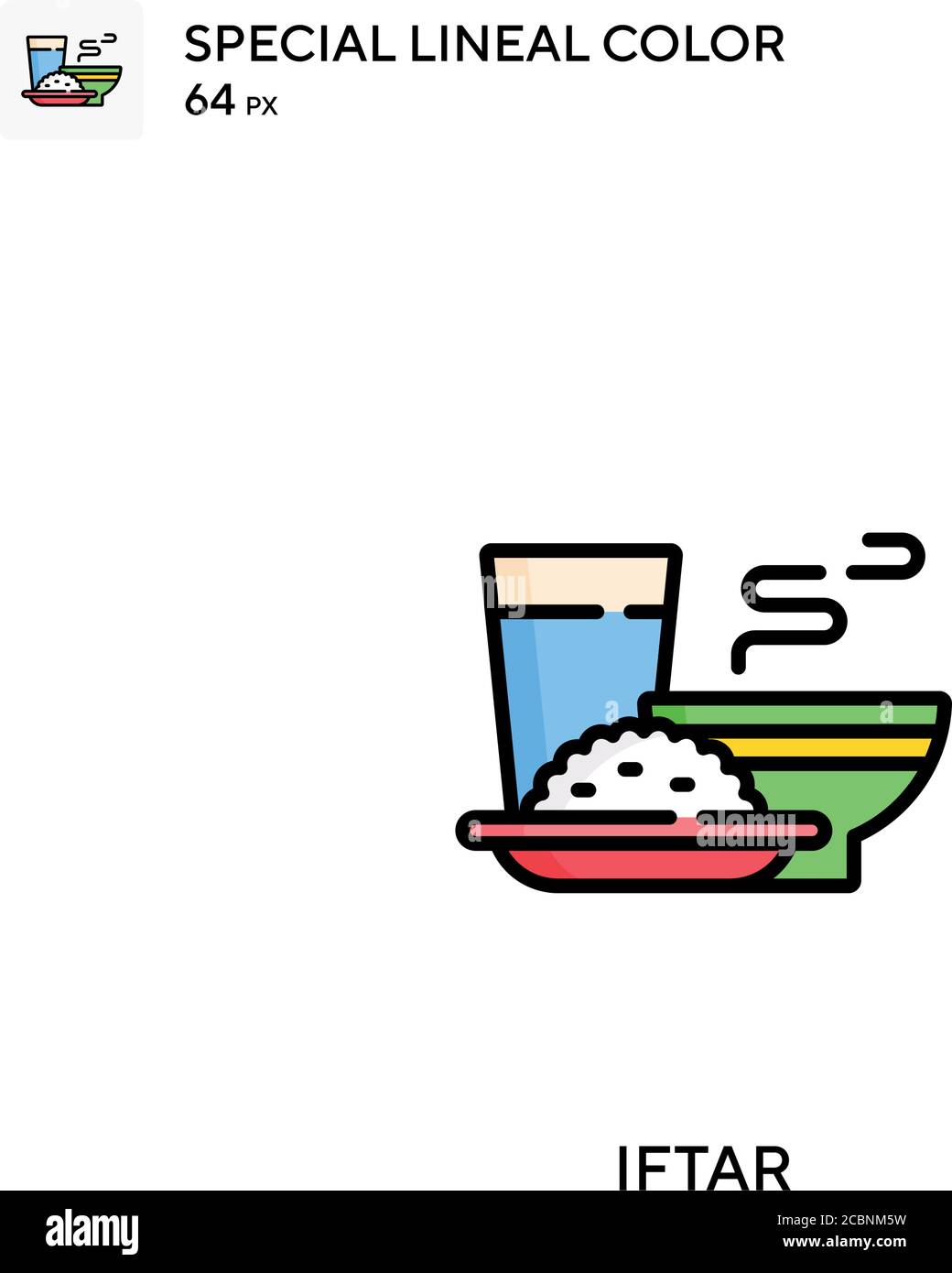 Iftar Special lineal color vector icon. Iftar icons for your business ...