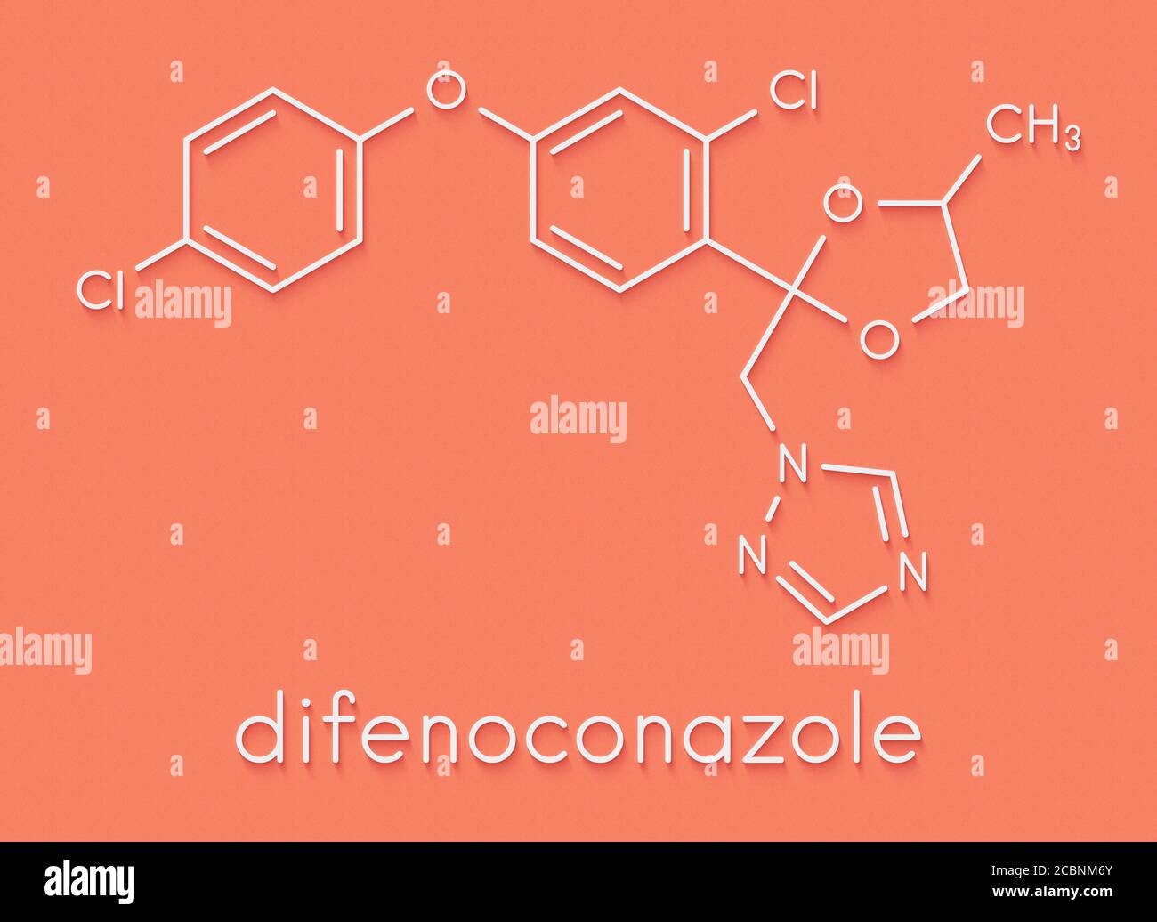 Difenoconazole fungicide molecule. Skeletal formula Stock Photo - Alamy