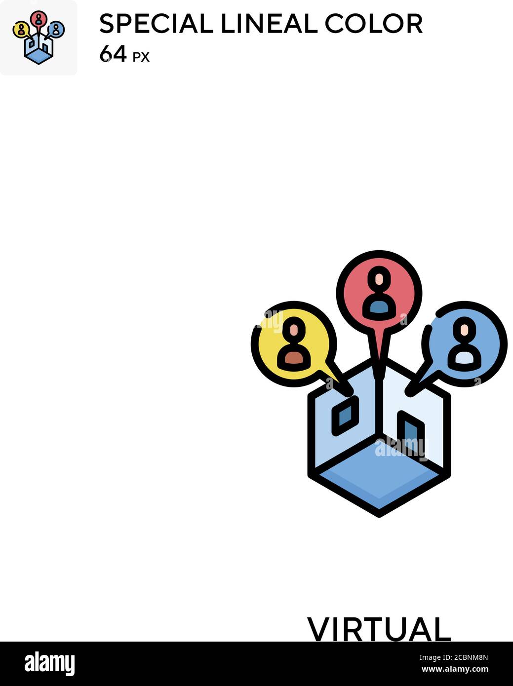 Virtual Special lineal color vector icon. Virtual icons for your ...