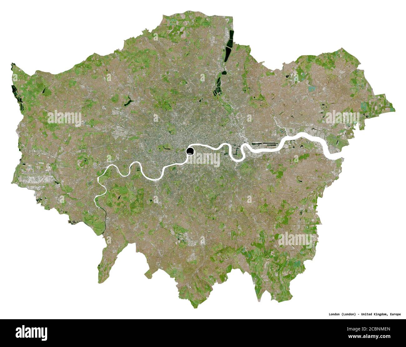 Shape of London, region of United Kingdom, with its capital isolated on ...