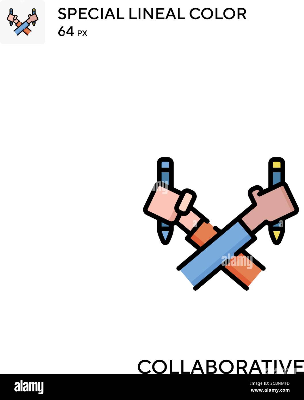 Collaborative Special lineal color vector icon. Collaborative icons for ...