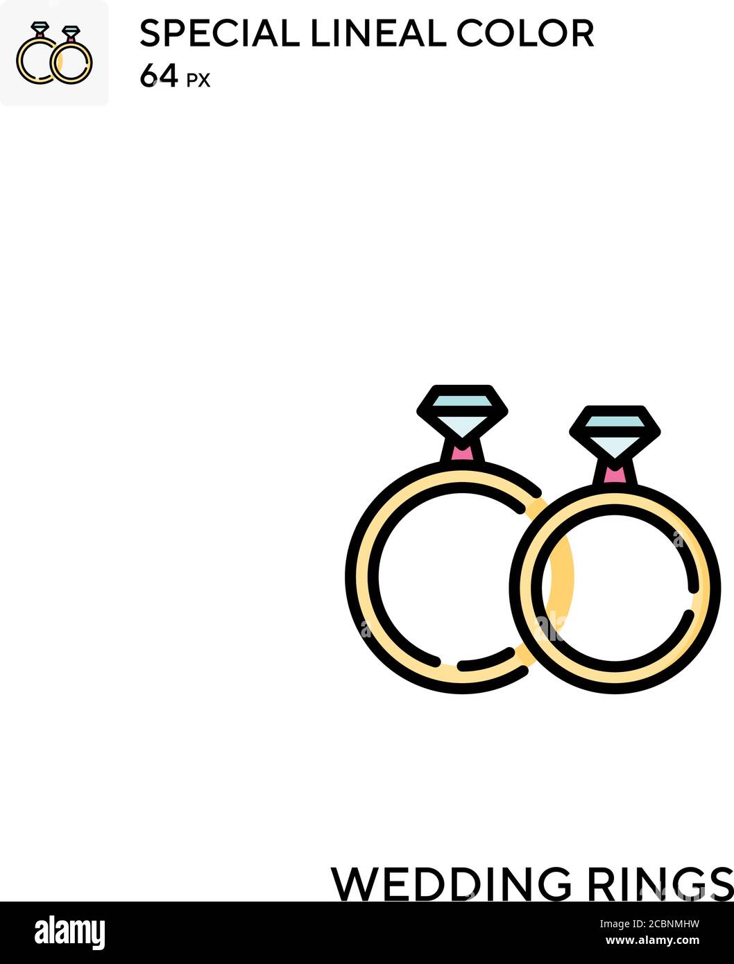 Wedding rings Special lineal color vector icon. Wedding rings icons for your business project ...