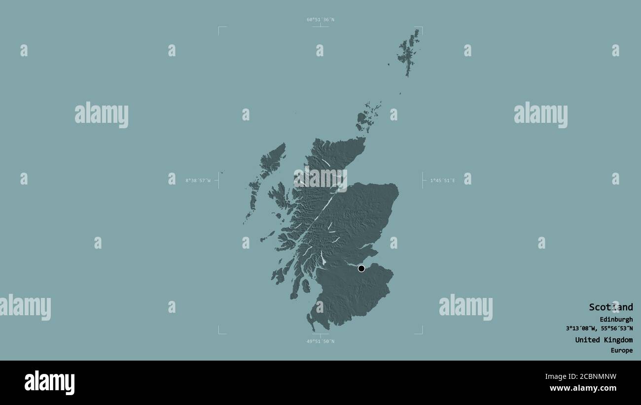 Area of Scotland, region of United Kingdom, isolated on a solid ...
