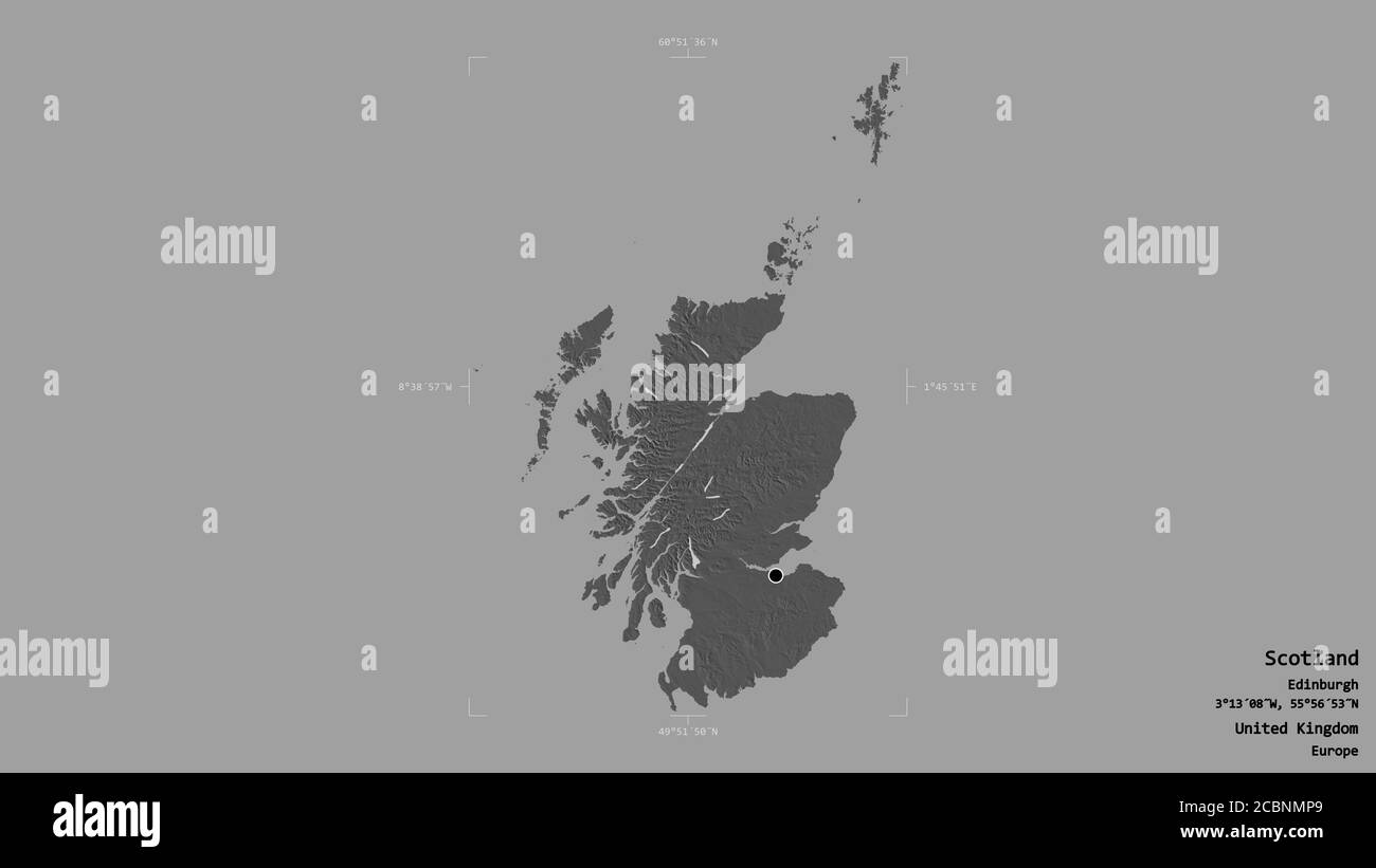 Area of Scotland, region of United Kingdom, isolated on a solid ...