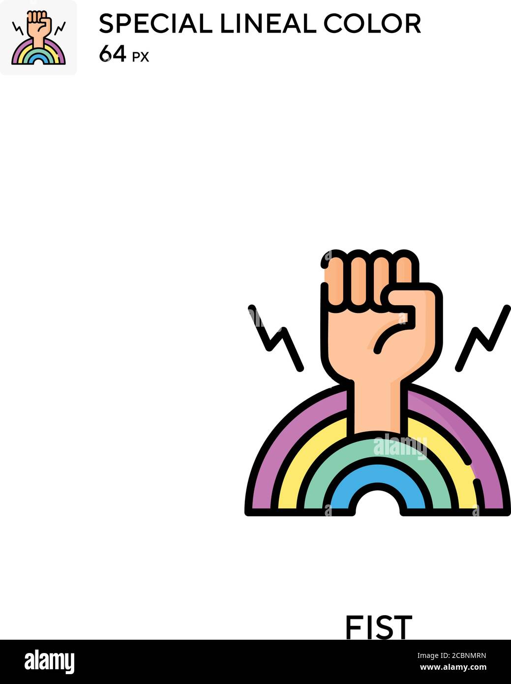Fist Special lineal color vector icon. Fist icons for your business ...