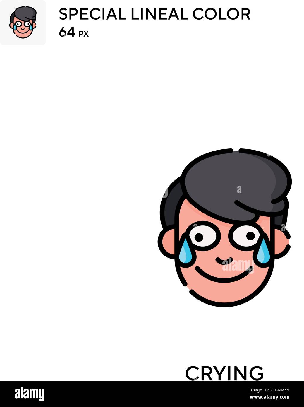 Crying Special lineal color vector icon. Crying icons for your business ...