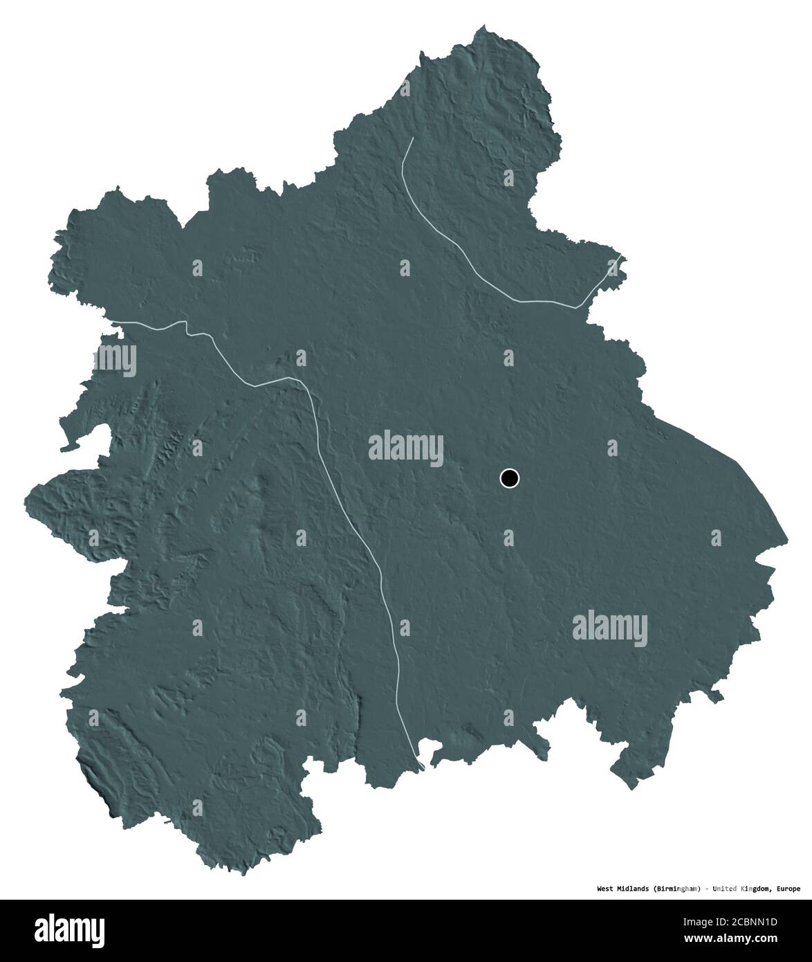 Shape of West Midlands, region of United Kingdom, with its capital ...
