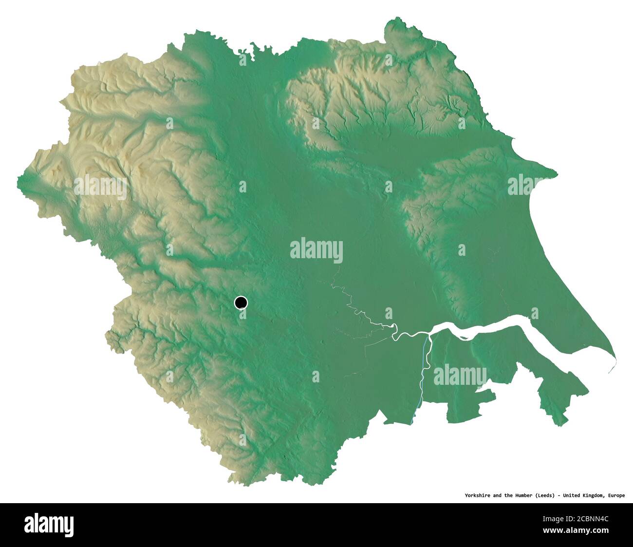 Shape of Yorkshire and the Humber, region of United Kingdom, with its ...