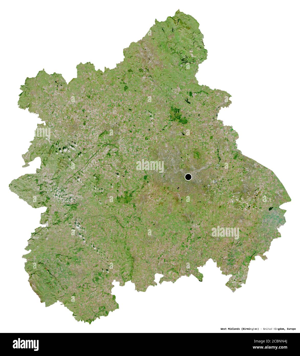 Shape of West Midlands, region of United Kingdom, with its capital ...