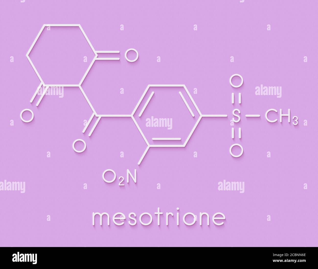 Mesotrione herbicide molecule. Skeletal formula Stock Photo - Alamy