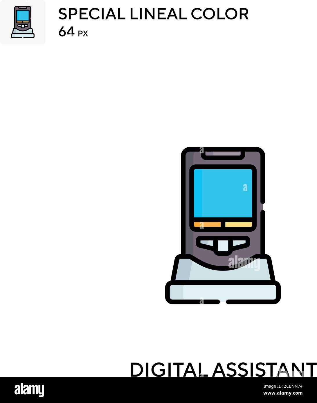 Digital assistant Special lineal color vector icon. Digital assistant ...