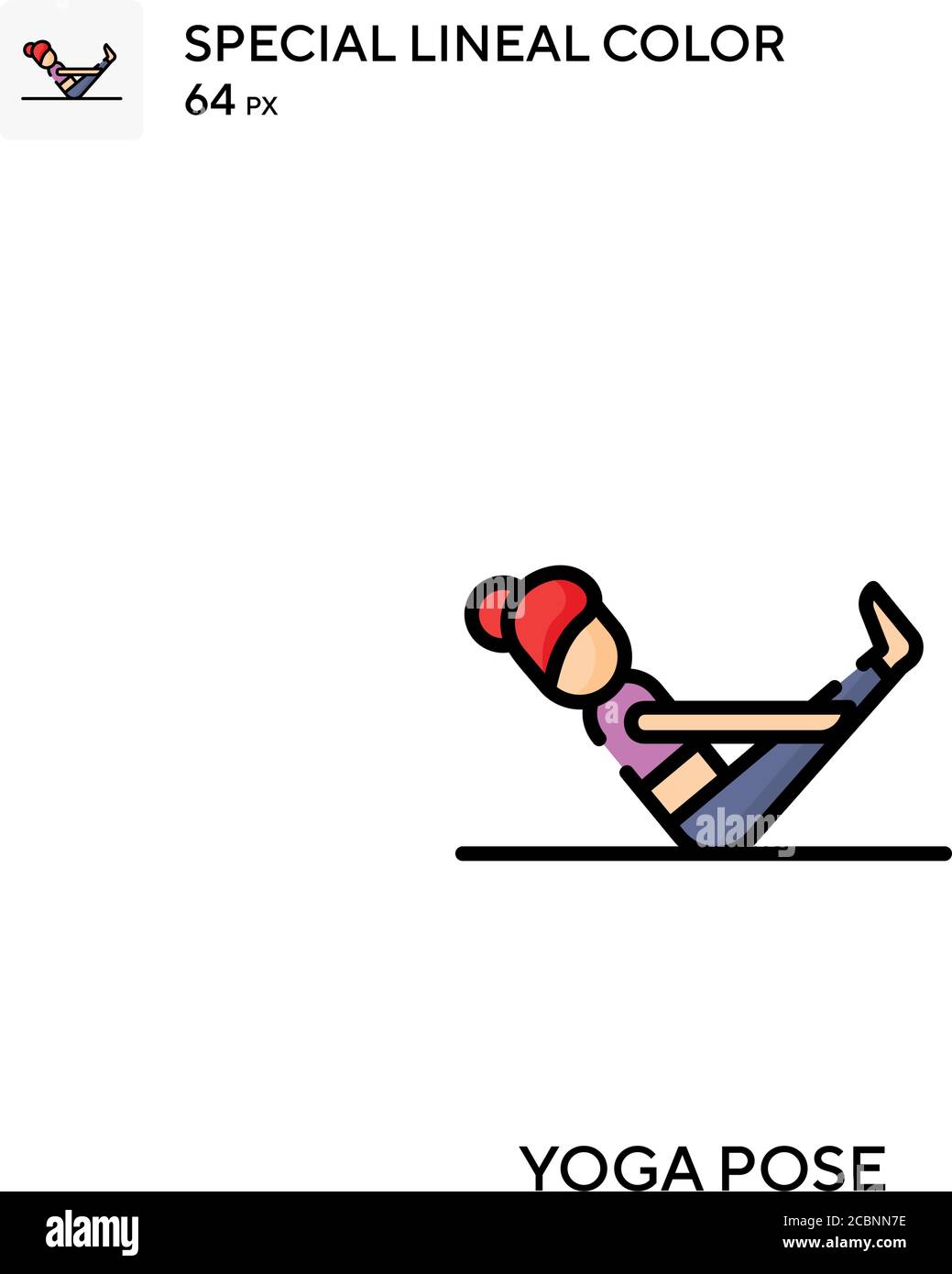 Yoga pose Special lineal color vector icon. Yoga pose icons for your ...