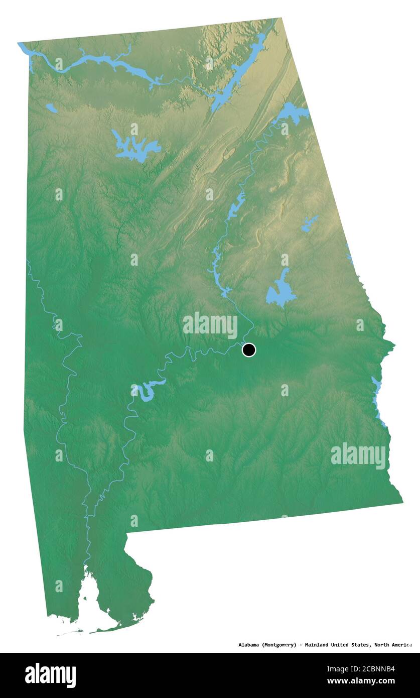 Shape of Alabama, state of Mainland United States, with its capital ...